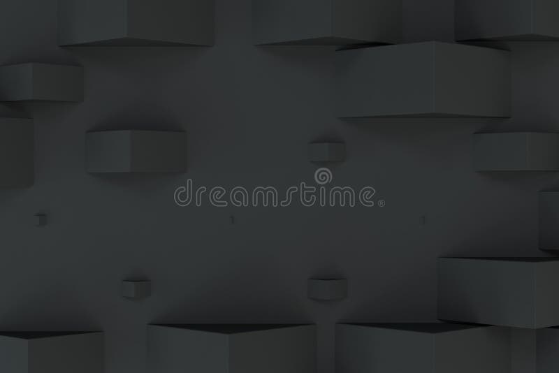 Black Rectangular Shapes of Random Size on Black Background Stock ...