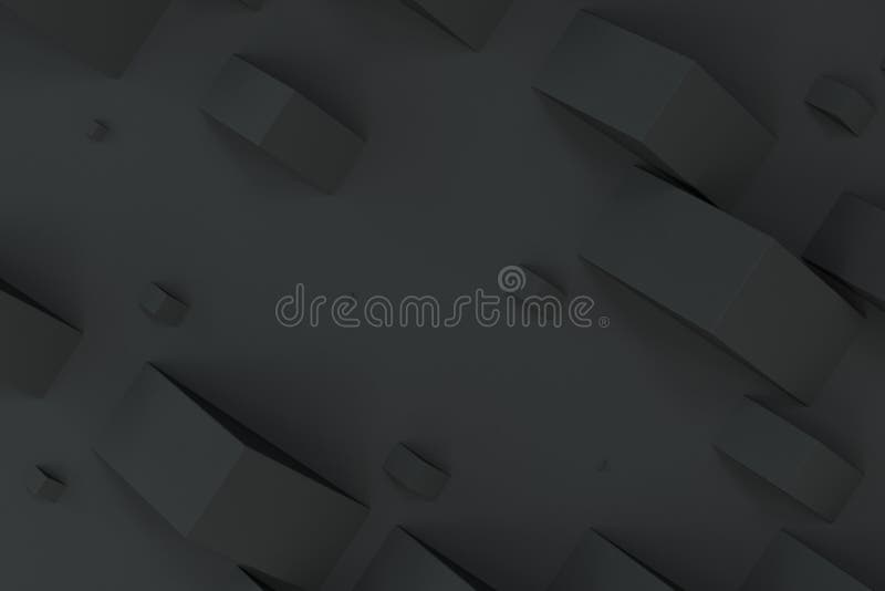 Black Rectangular Shapes of Random Size on Black Background Stock ...