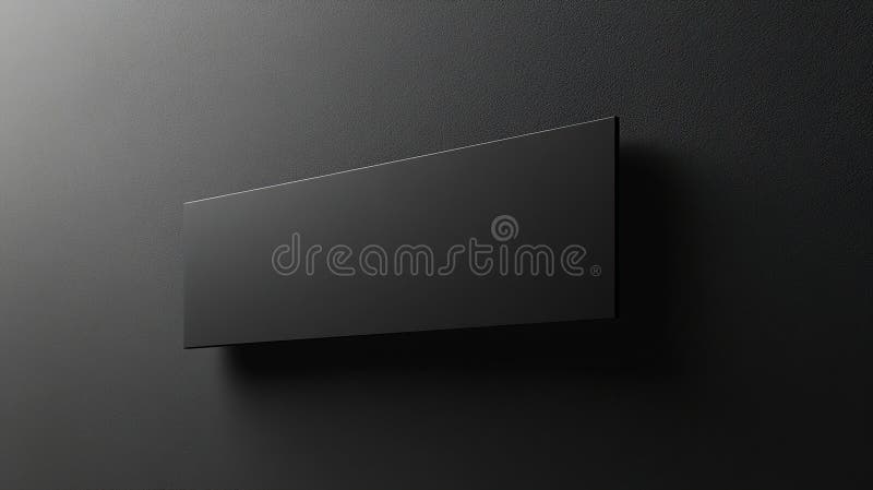 Black Rectangular Sign Mockup on Dark Wall Stock Illustration ...