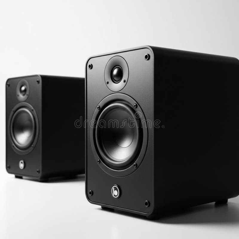 Black Rectangular Speakers with a Matte Finish Feature Prominently ...