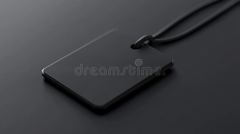 Black Rectangular Tag with Textured Surface on Dark Background Stock ...