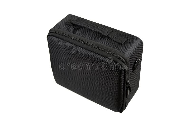 A Black, Rectangular, Zippered Carrying Case with a Handle on Top, Made ...