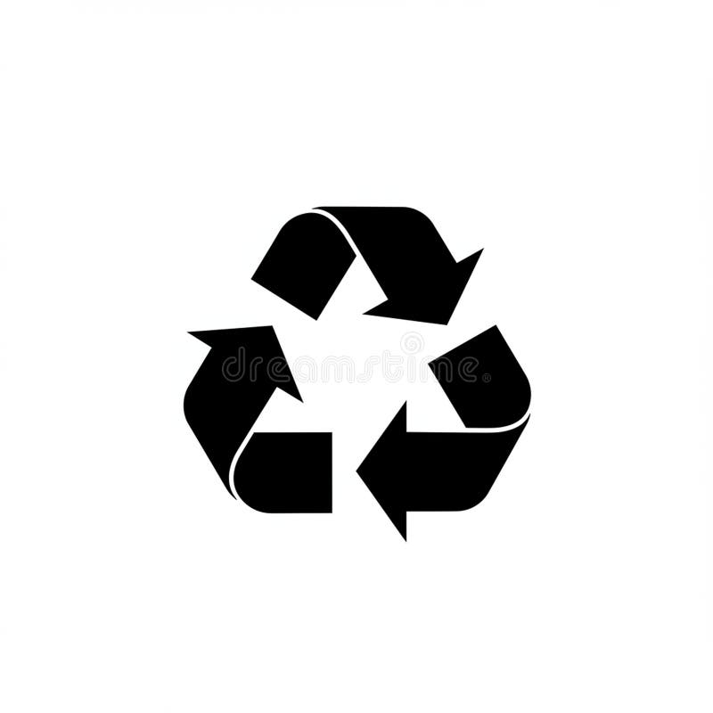 Black Recycling Symbol with Three Arrows in a Continuous Loop, Forming ...