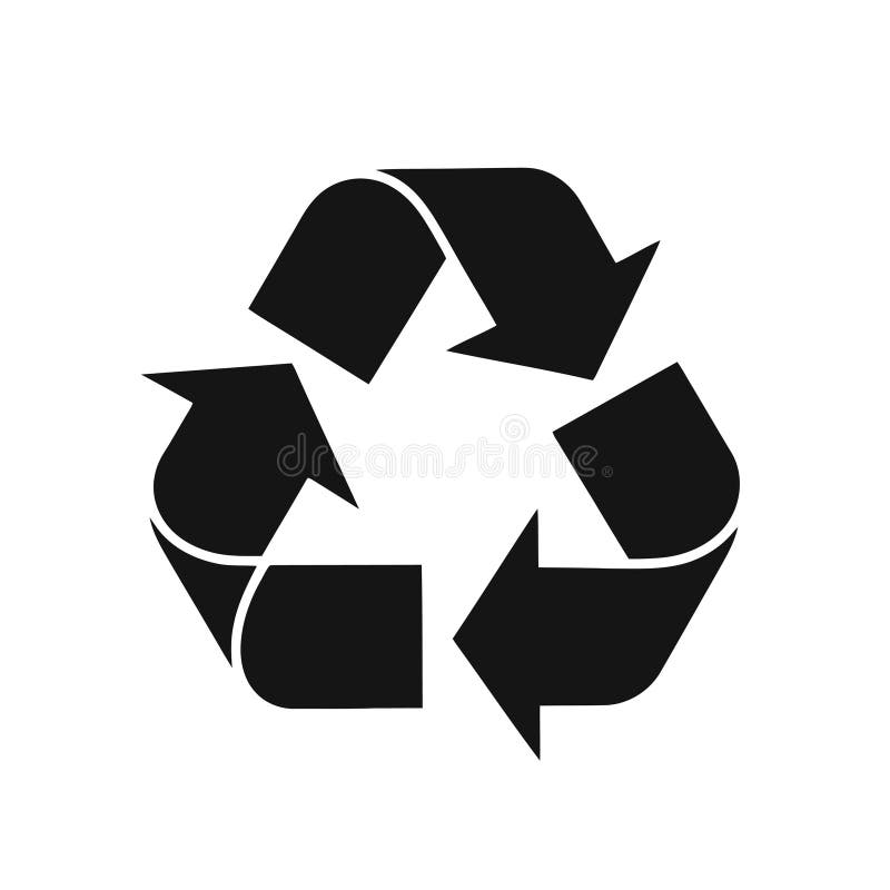 A Black Recycling Symbol with Three Arrows Forms a Triangle Stock ...