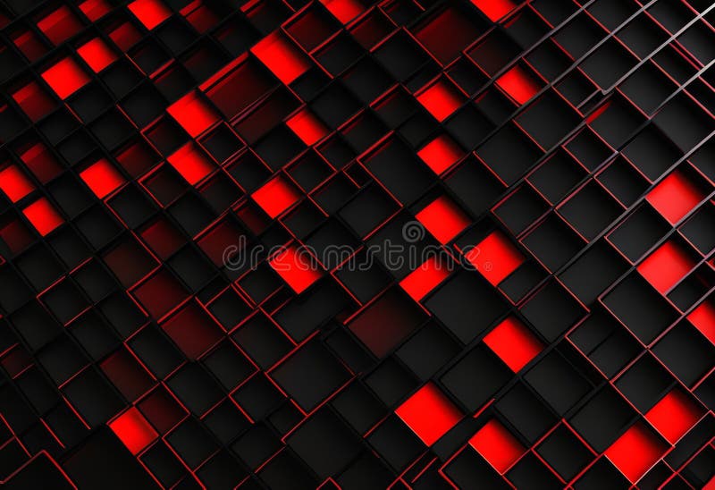 Black and Red Abstract Header with Outline of Squares. Simple Vector ...