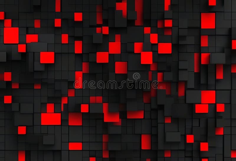 Black and Red Abstract Header with Outline of Squares. Simple Vector ...