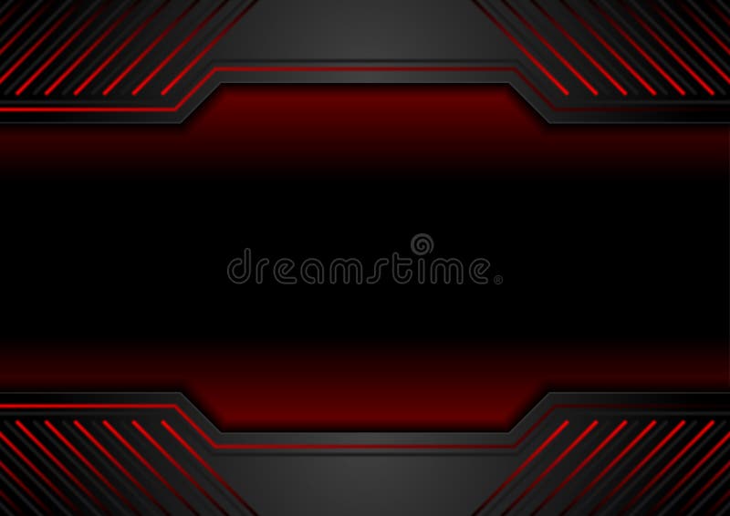 Black And Red Abstract Hi-tech Geometry Background Stock Vector ...