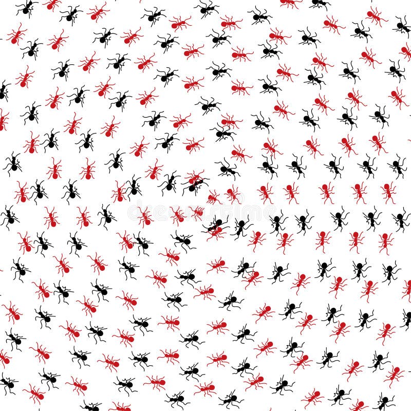 Black and Red Ant Seamless Pattern Stock Vector - Illustration of ...