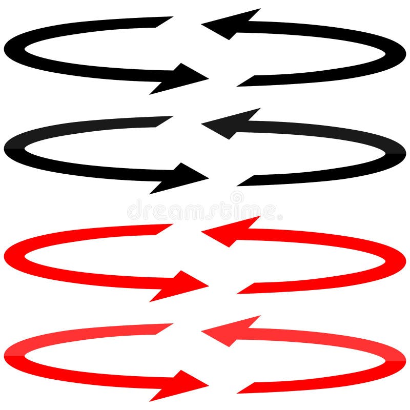 Black and Red Arrows with in Flatness Double Direction. Stock Vector ...