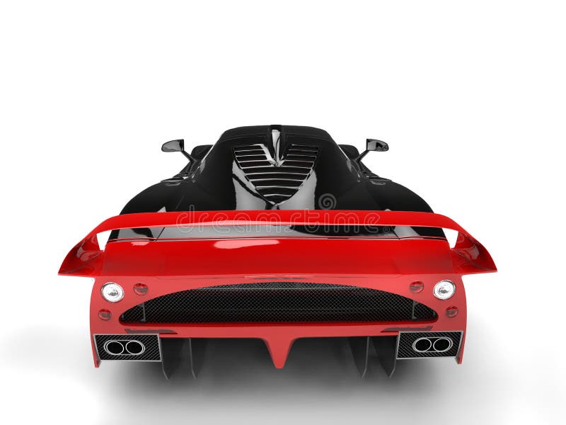 Black and Red Awesome Concept Super Car - Rear View Stock Illustration ...