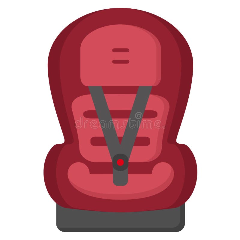 Black and Red Baby Car Seat, Front View Isolated on a White Background ...