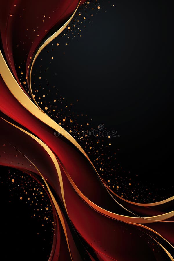 A Black and Red Background with Gold Swirls Stock Illustration ...