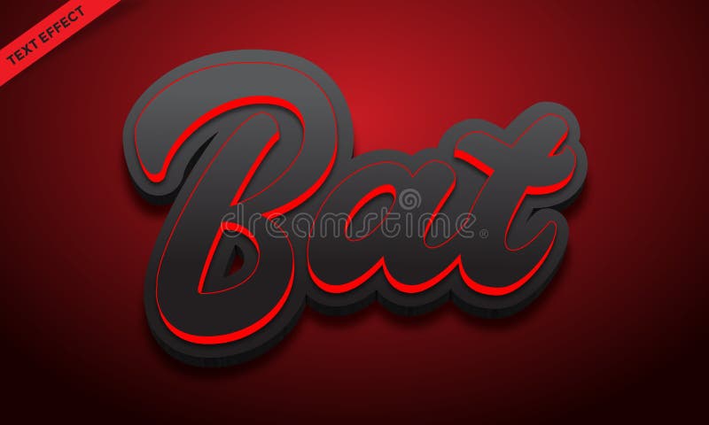 Black Red Bat Text Effect Template Stock Vector - Illustration of evil ...