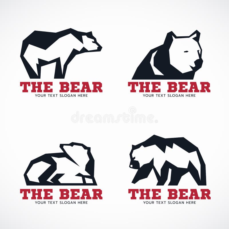Black and Red Bear Logo Vector Design Stock Vector - Illustration of ...