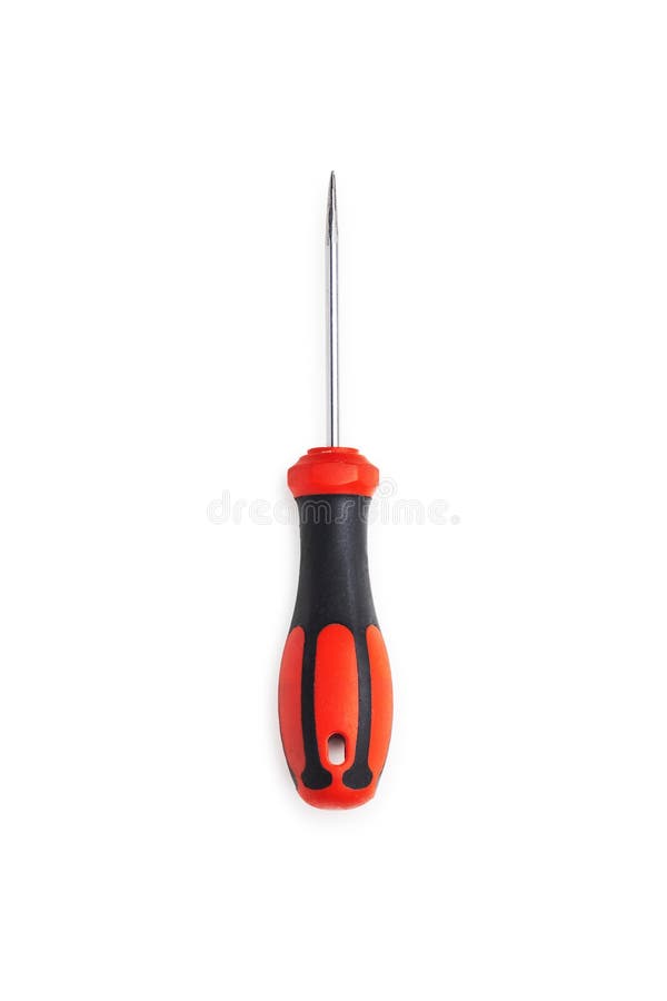 Black and Red Bradawl Isolated on White Stock Photo - Image of craft ...