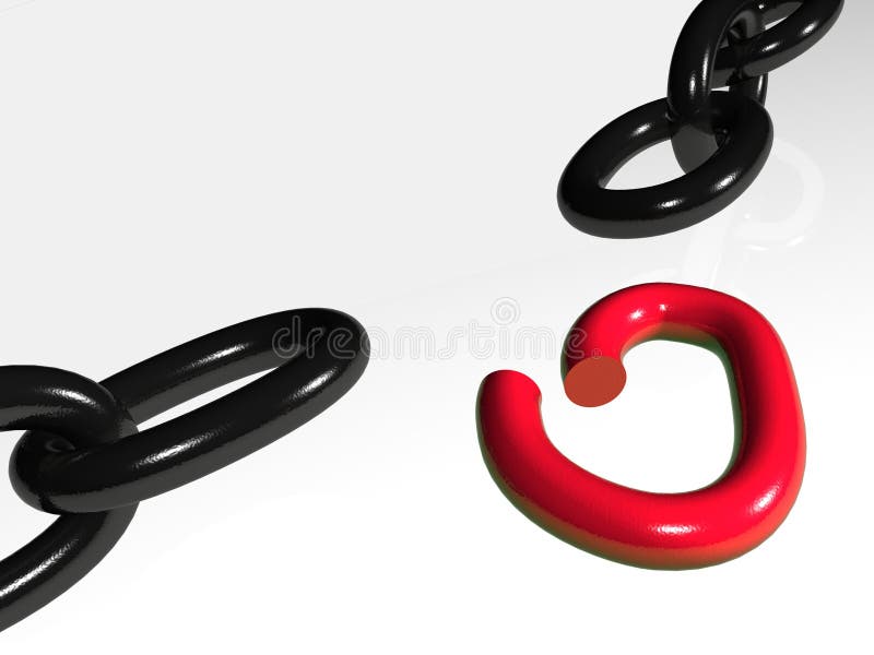 Black and red broken chain stock illustration. Illustration of linked ...