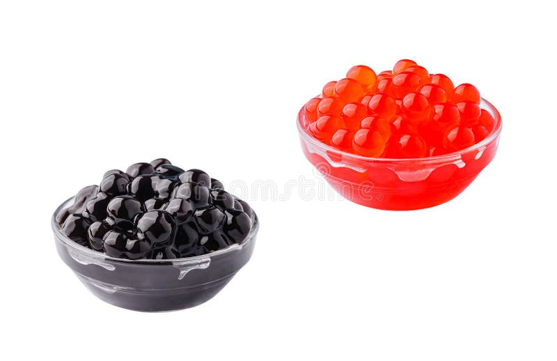 Black and Red Bubble Tea in Glasses Stock Image - Image of straw, bowl ...