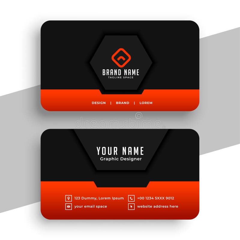 Black and Red Business Visiting Card Template Design Stock Illustration ...