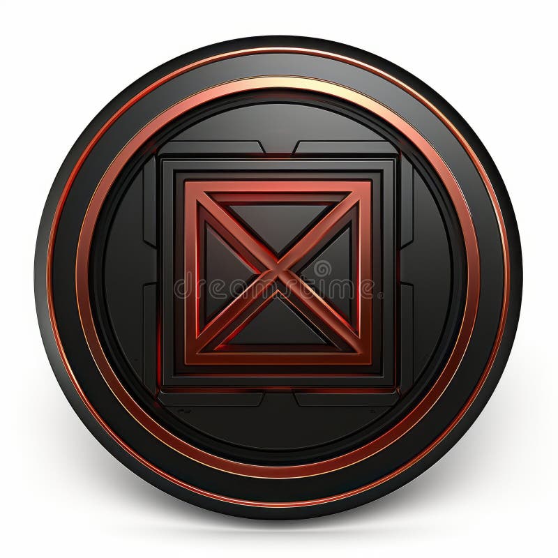 A Black and Red Button with an X on it Stock Illustration ...