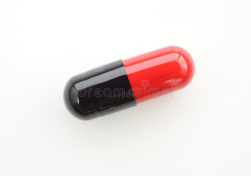 Black red capsule. stock image. Image of pharmacy, illness - 16737979