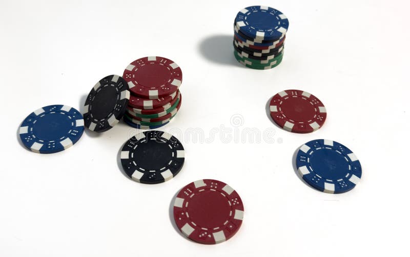 Black and Red Casino Chips Falling on White Background Stock Image ...
