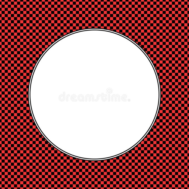 Black and Red Checkered Circle Vector Frame with Copy Space Stock ...
