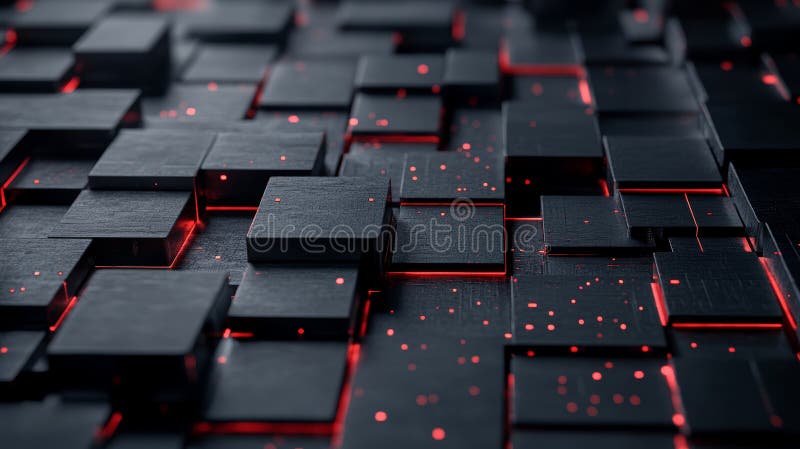 Black and Red Checkered Wall, a Modern Pattern of Small Square Tiles ...