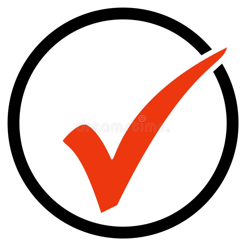 Black Red Checkmark on Round Black Button Stock Illustration ...
