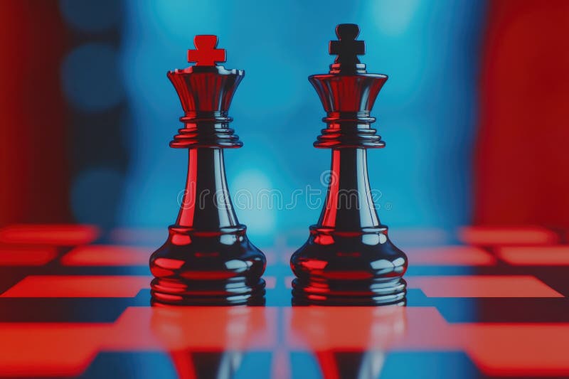 Black and Red Chess Pieces stock photo. Image of teaser - 374125756