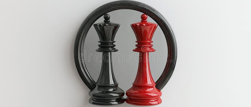"CHESS QUEENS SIDE by SIDE REFLECTED in MIRROR" Stock Illustration ...