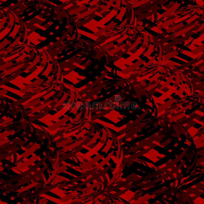 Black and Red Color Base in the Form of Striped Balls. Imitation 3d ...