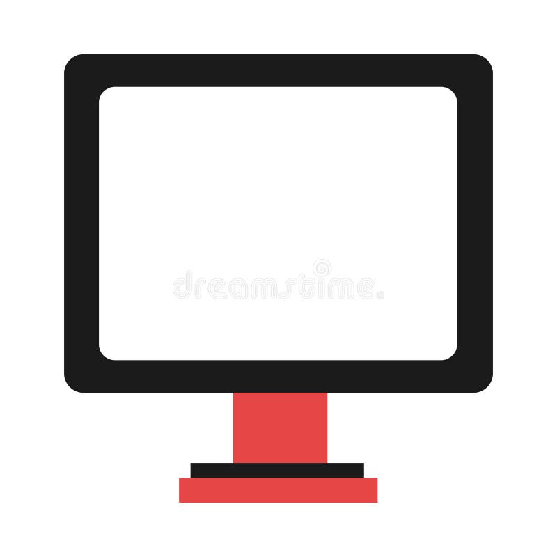 TV or Computer Screen Icon. Stock Vector - Illustration of reflection ...