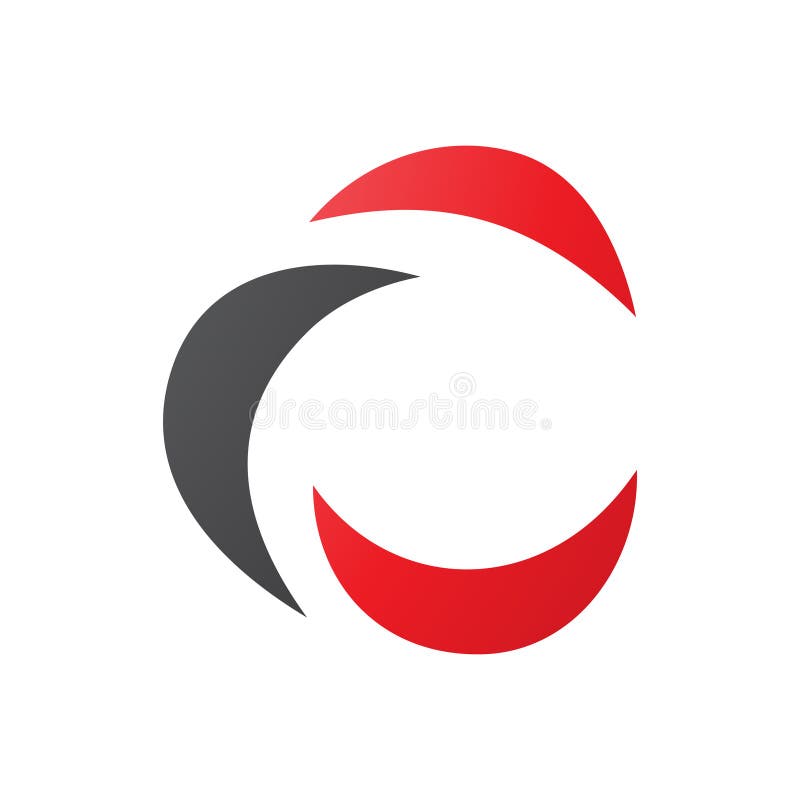 Black and Red Crescent Shaped Letter C Icon Stock Vector - Illustration ...