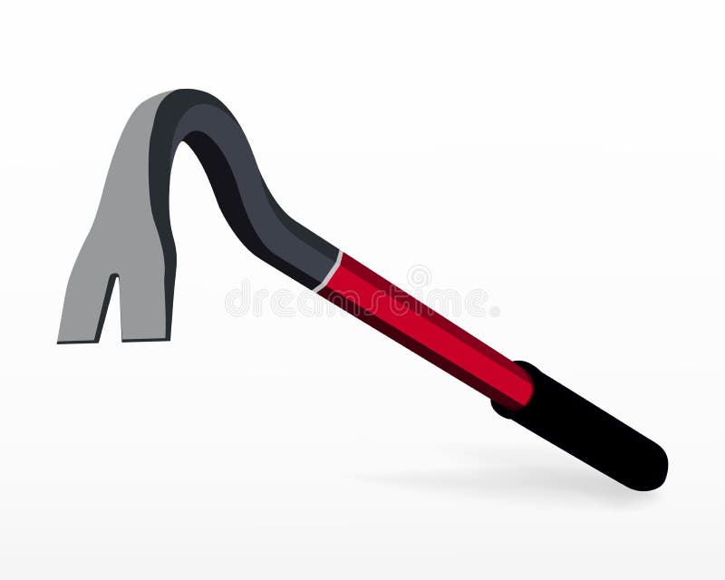 Black and Red Crowbar with Handle. Red Jemmy Stock Illustration ...