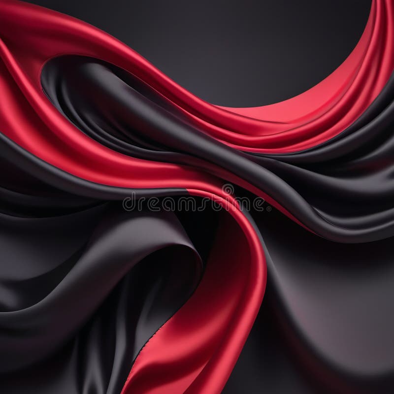 Black and Red 3D Wave Gradient Silk Fabric Background Stock ...