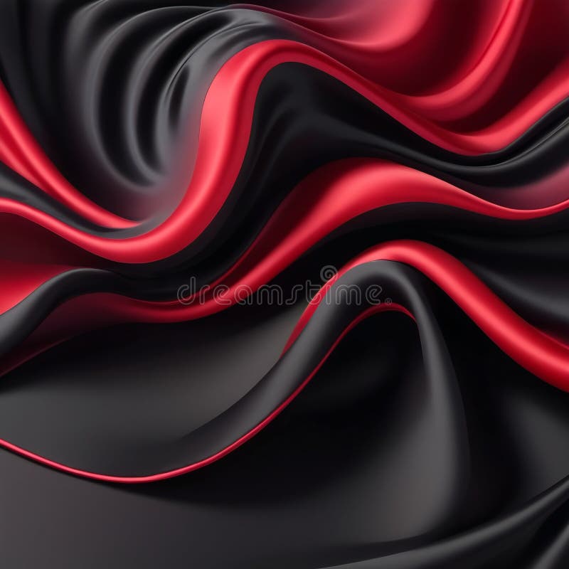 Black and Red 3D Wave Gradient Silk Fabric Background Stock ...