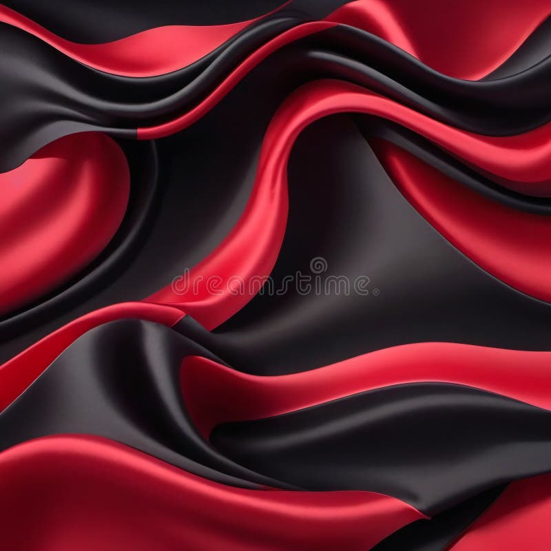 Black and Red 3D Wave Gradient Silk Fabric Background Stock ...