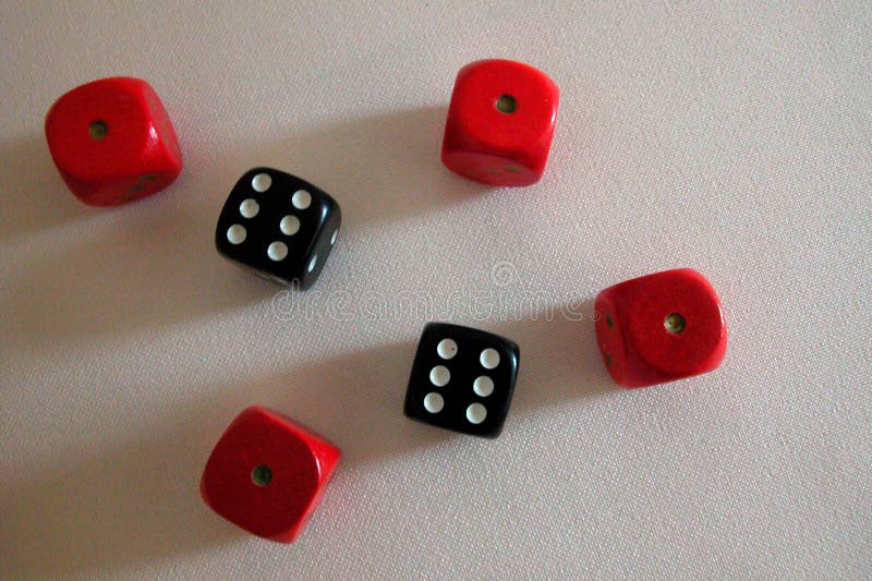 Black and Red Dice Showing the Numbers One and Six Stock Photo - Image ...