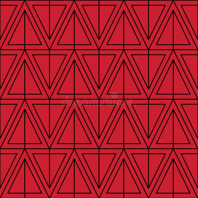 Black on Red Double Triangle Geometrical Pattern Seamless Repeat ...