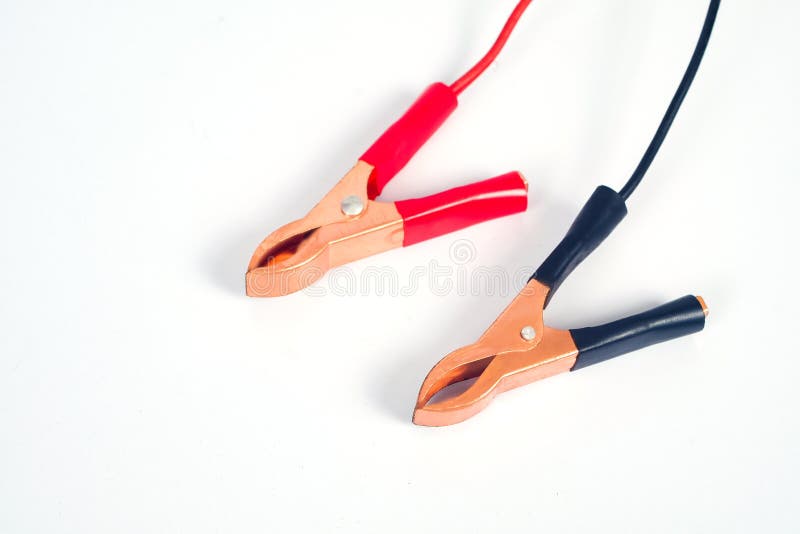 Black and Red Electric Copper Clamp on White Background Stock Photo ...