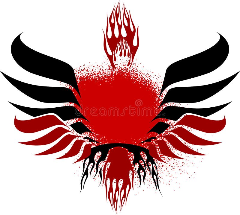 One Color Wings Horned Skull. Stock Vector - Illustration of banner ...