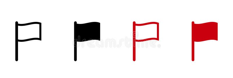Black and Red Flag Icons: Variations in Color and Style Stock Vector ...