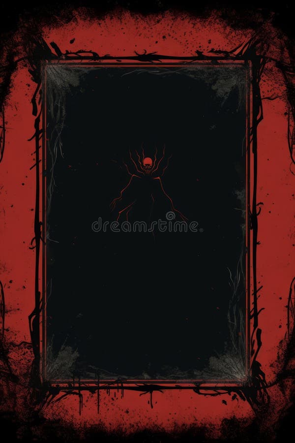 A Black and Red Frame with a Spider on it Stock Illustration ...