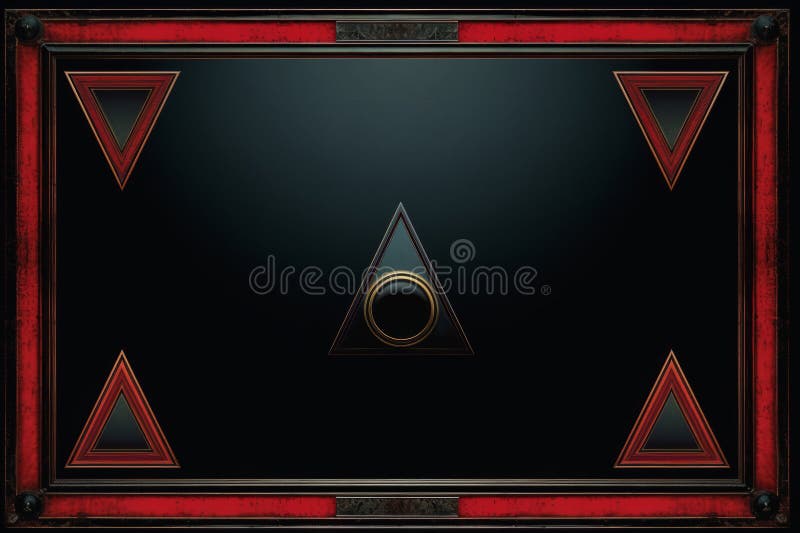 A Black and Red Frame with a Triangle in the Center Stock Illustration ...
