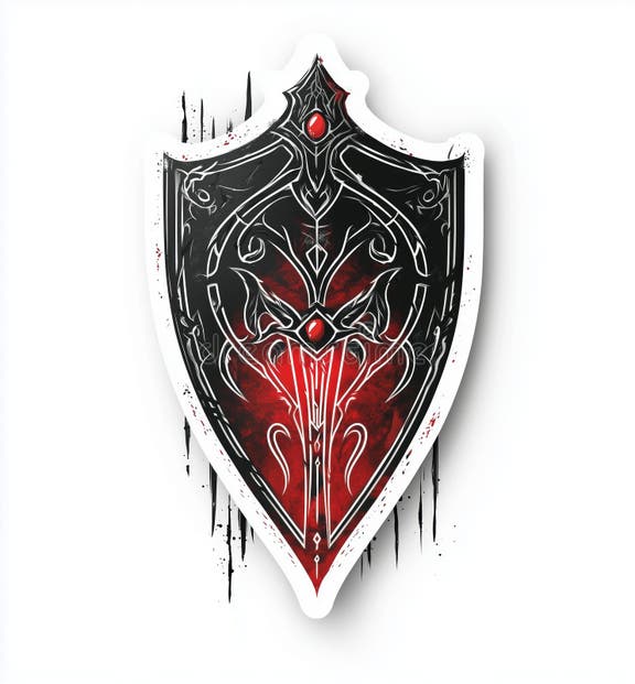 Black and Red Gothic Shield Design Stock Image - Image of artistic ...