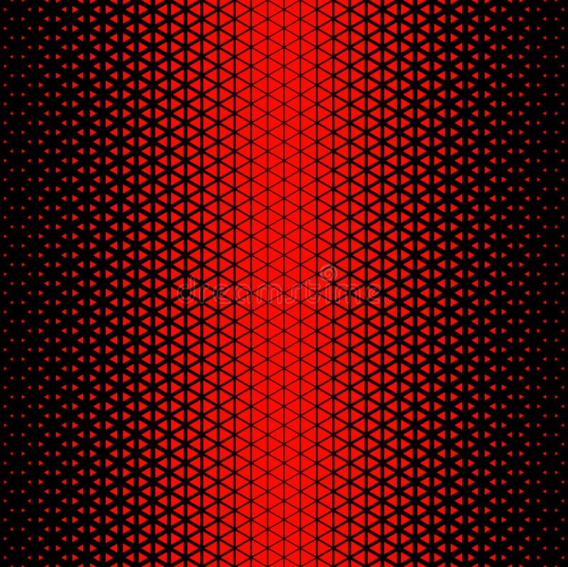 Black Red Halftone Triangles Pattern. Abstract Geometric Gradient ...