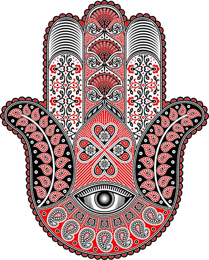 Black and Red Hamsa Vector Design Stock Vector - Illustration of amulet ...