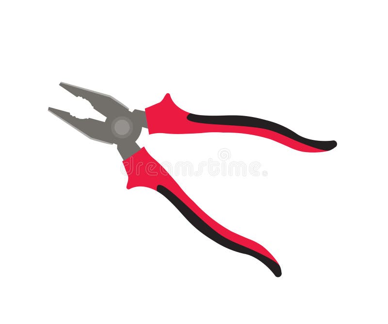 A Black and Red Hand Pliers Logo Design. Combination Pliers Tool ...