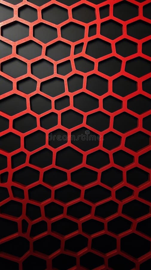 Black and Red Hexagonal Grid Design Stock Photo - Image of clean ...