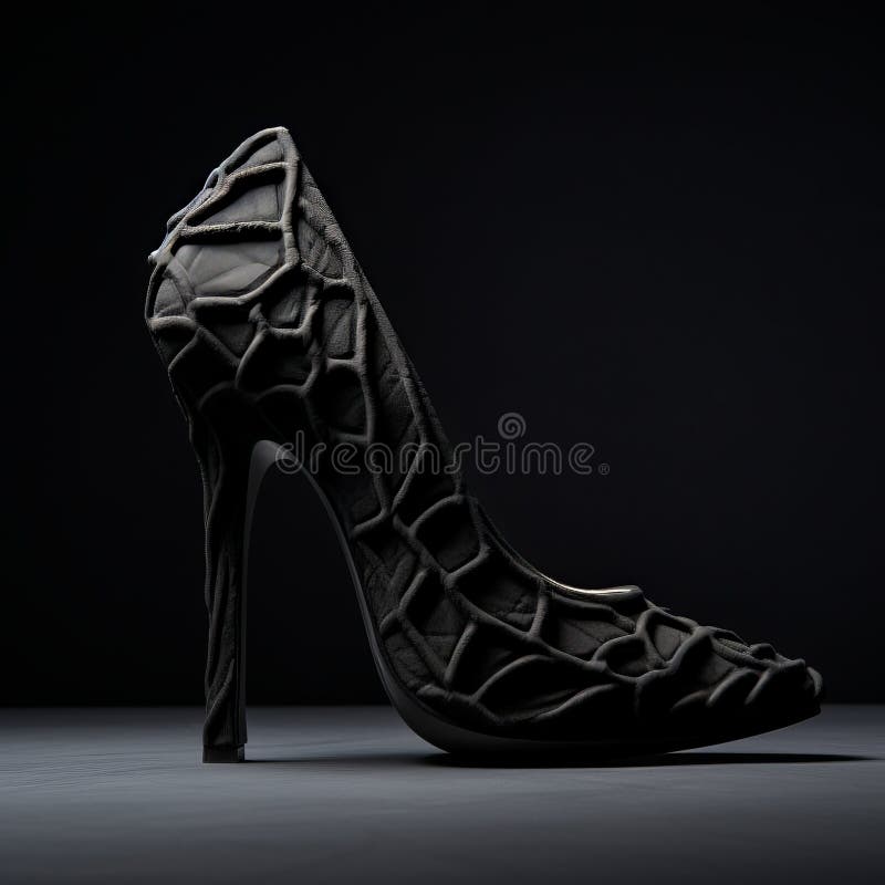 Dark Tonality 3d Printed Stiletto Shoe Design with Insect Construction ...